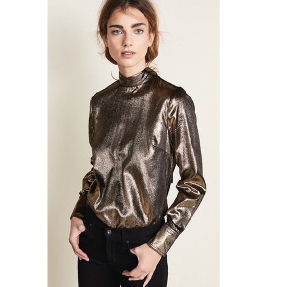 Frame Denim | Tops | Frame Metallic Tieback Top | Poshmark